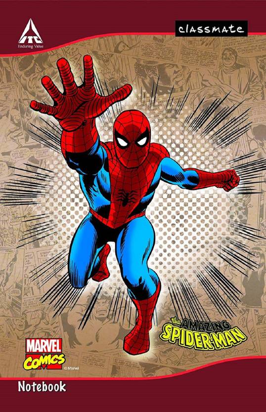 Classmate MARVEL COMICS,AMAZING SPIDERMAN A4 Notebook UNRULED 160 Pages ...