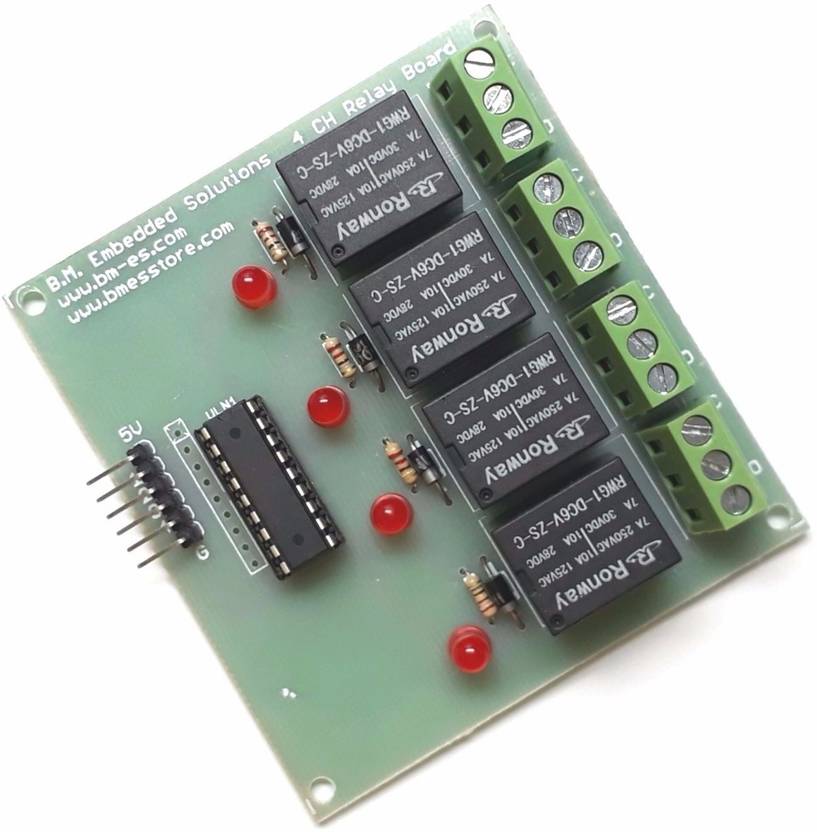 BMES Electronics 4- Channel Relay ULN2803 Board Module 6V for Arduino PIC AVR DSP ARM Micro ...