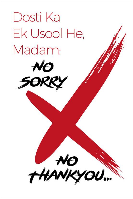 Bollywood Dialogue Poster - Dosti Ka Ek Usool - Photographic Paper ...