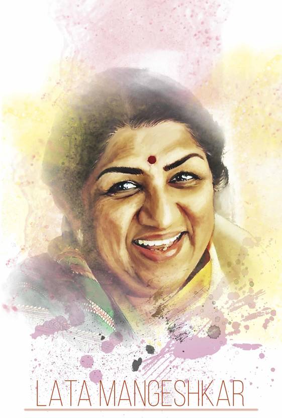 Lata Mangeshkar Jumbo Poster for Room & Office (24 Inch X 36 Inch ...