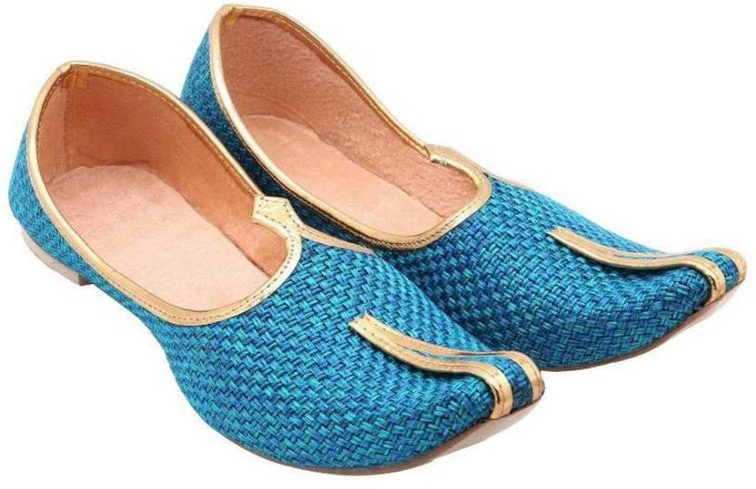 COVOZO Men's Ethnic Sky Blue Jute Jutti Mojaris For Men - Buy COVOZO ...