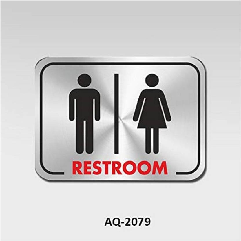 Stainless Steel Restroom Signboard Self Adhesive Gents & Ladies ...