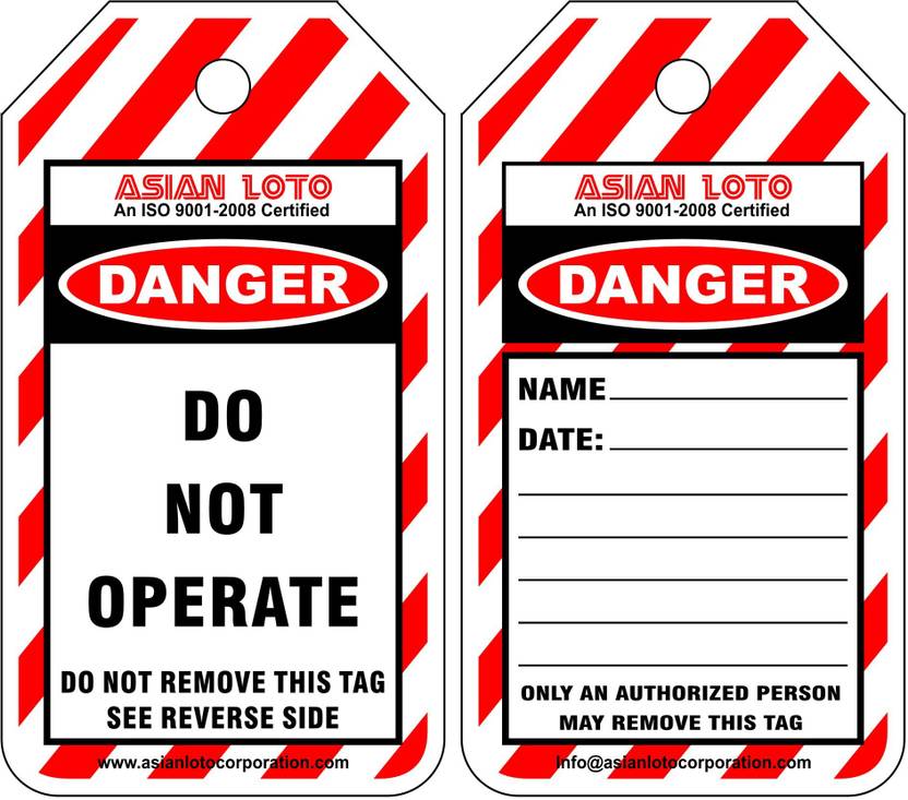 Asian Loto Danger - Do Not Operate Tag Emergency Sign Price in India ...