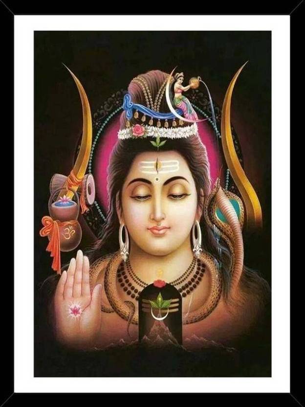 Online Center Lord Shiva / Shiv Shankar / Bhole Nath HD Wall Multicolor Poster Photo Frame ...