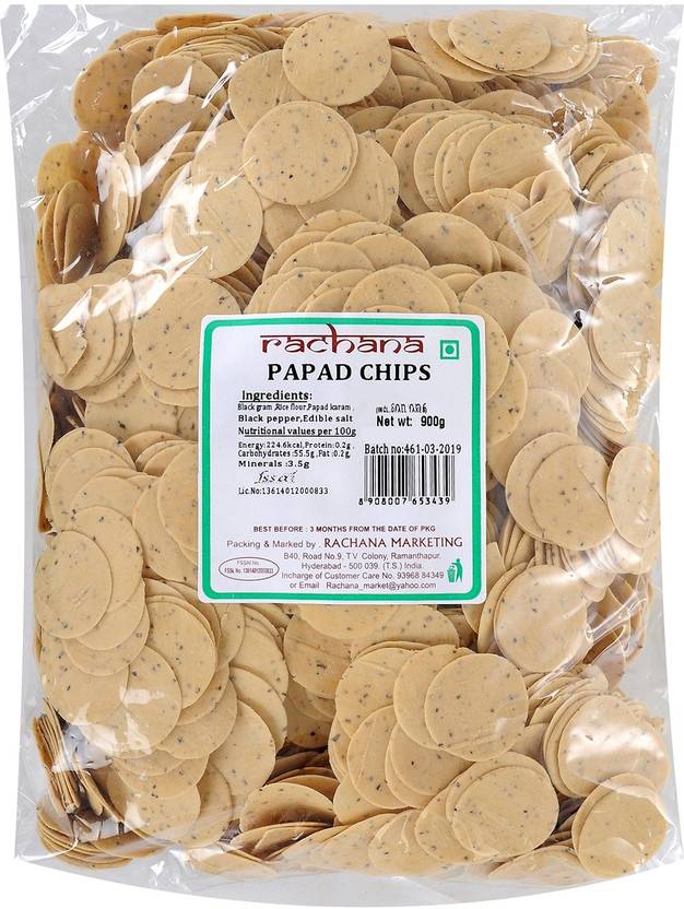 Rachana Papad Chips, 900 grams Fryums 900 g Price in India - Buy ...