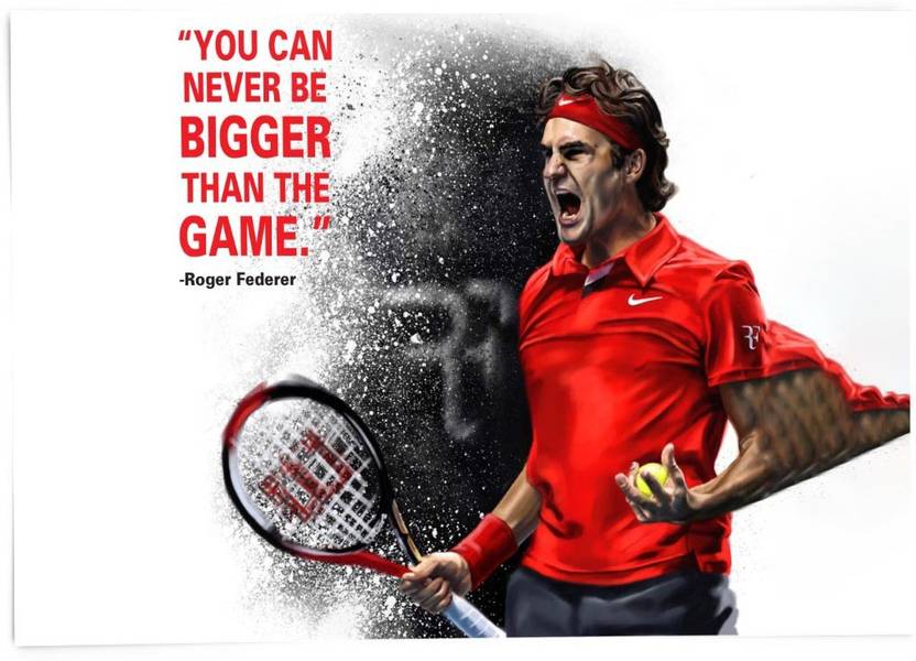 Roger Federer Motivational Wall Posters Paper Print - Personalities ...