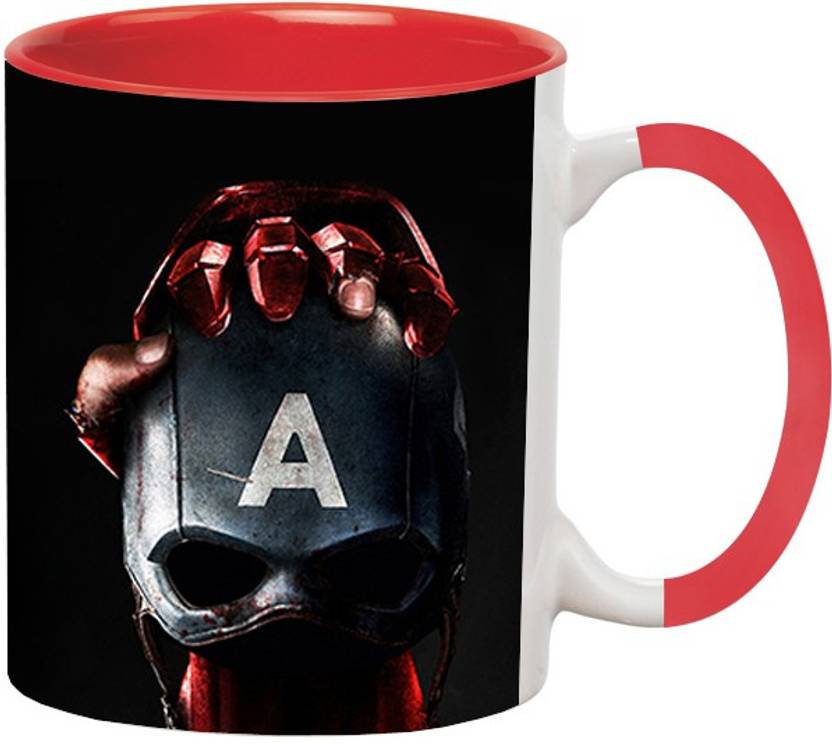 ARTBUG Captain America -1451-Red Ceramic Coffee Mug Price in India ...