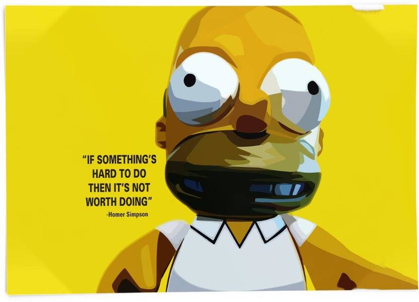 Homer Simpson Motivational Wall Posters Paper Print - Personalities ...