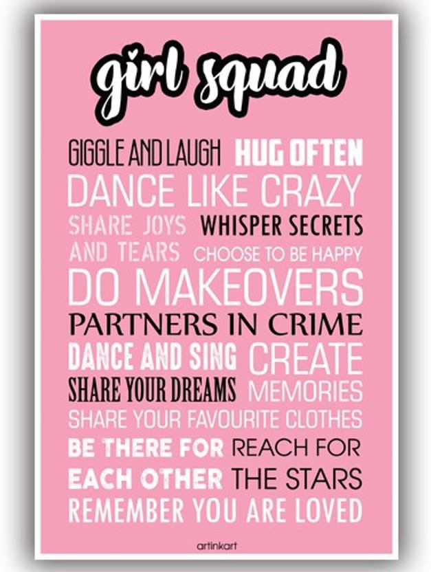 Poster-Girl Squad Funky Quotes Funny Posters for Girls Room Home Paper ...