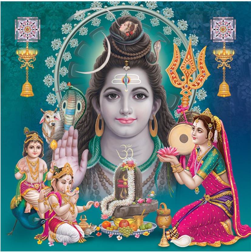 god & god's 48 cm Shiv Ji Parivar 12x12 Sparkle Picture 1230 Self ...