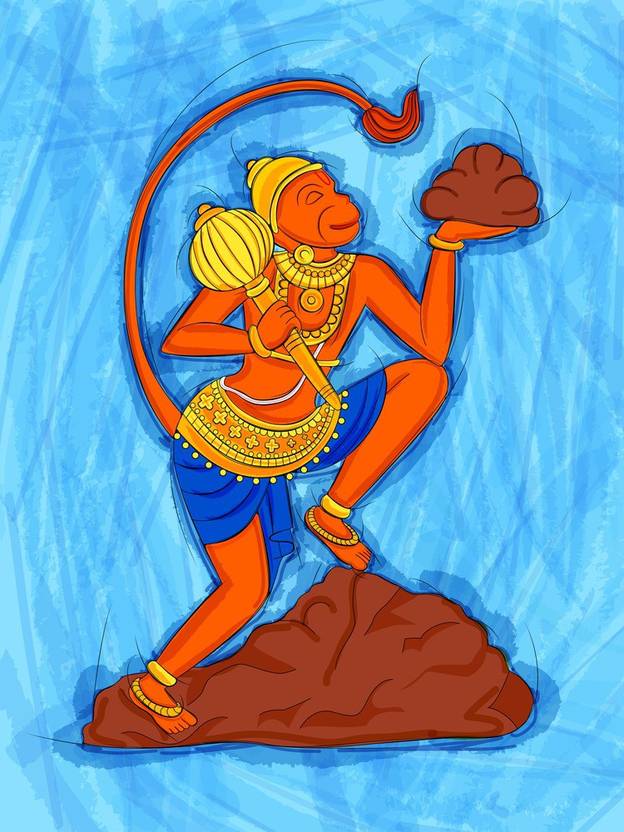 Hanuman ji with Parvat Motivational Poster|Inspirational Poster|Posters ...