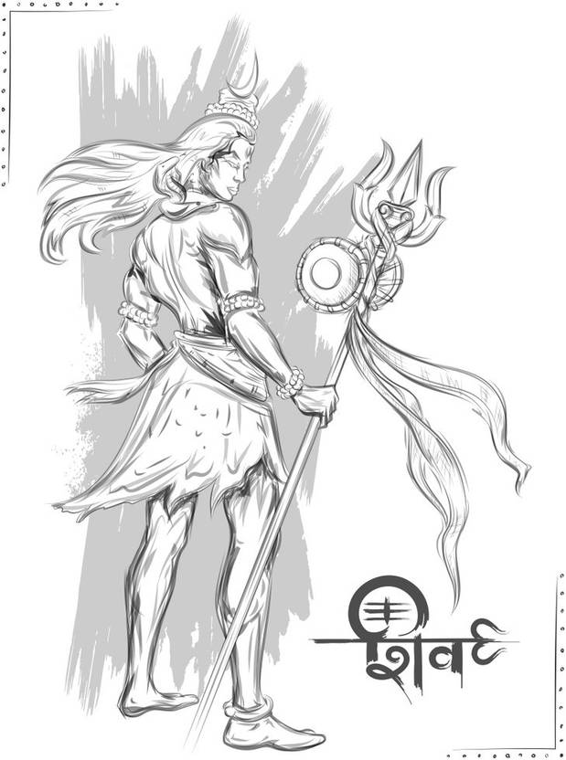 Shiv ji Pencil Drawing Motivational Poster|Inspirational Poster|Posters ...