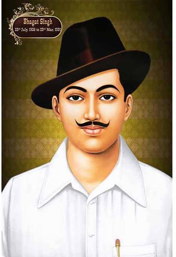 Bhagat Singh UV Textured water proof Decorative Art Print of Indian ...