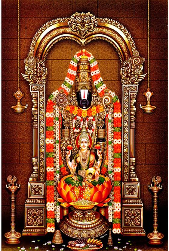 Poster N frame Tirupati Balaji (Venkateswara Swamy) UV Textured ...