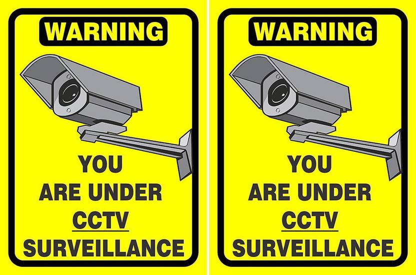 R PRINT Vinyl You are Under CCTV Surveillance Sign Board Printing (Size 12x9 inch; Multicolour ...