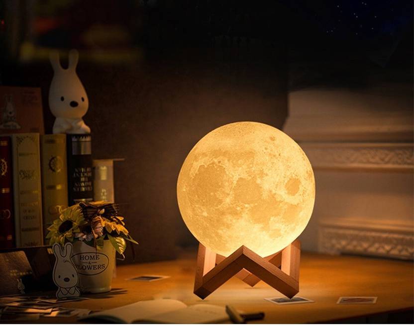 Skylofts Stylish Moon Light 3D Crystal Ball Night Light for Room Night ...