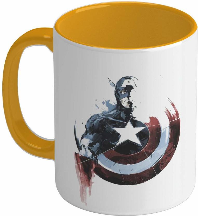 Shieldsmore Ceramic Captain America Coffee, 325ml Orange Ceramic Coffee ...