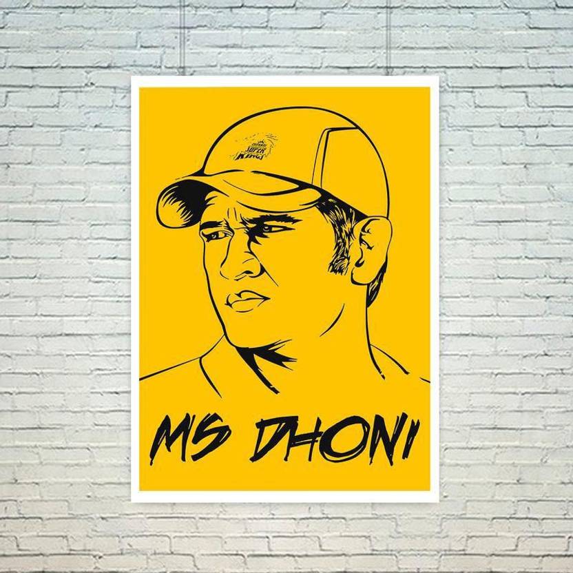 MS Dhoni-CSK Rolled Poster For Office Decor & Room.Wall Poster ...