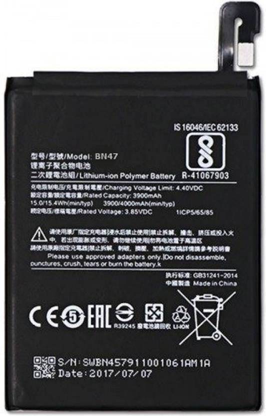 XCREET Mobile Battery For 100% Original Xiaomi Redmi 6 Pro Battery ...