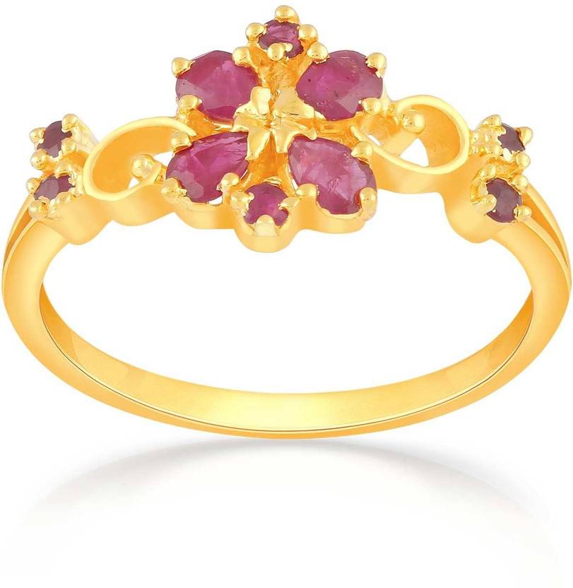 MALABAR GOLD & DIAMONDS RGSNGGM032 22kt Ruby Yellow Gold ring Price in ...