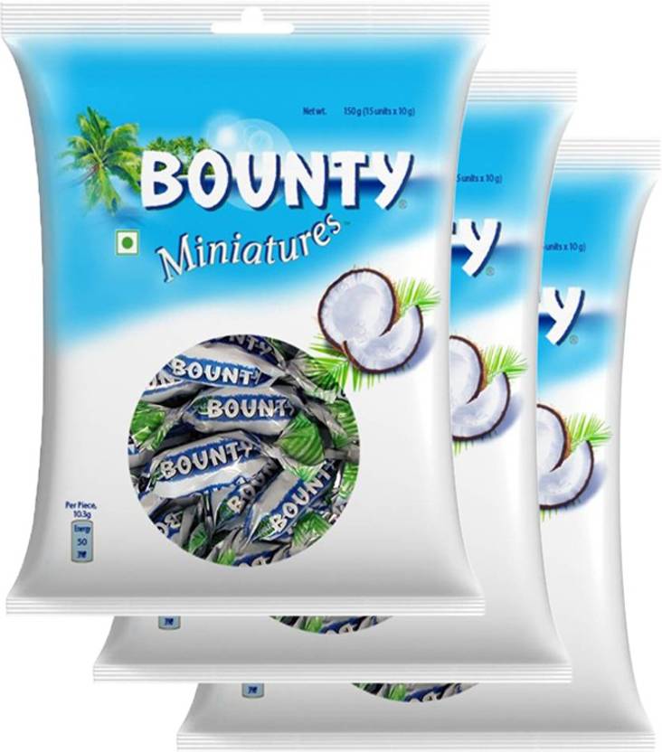 BOUNTY Miniatures Coconut Filled Chocolates(150g x 3) Bars Price in ...