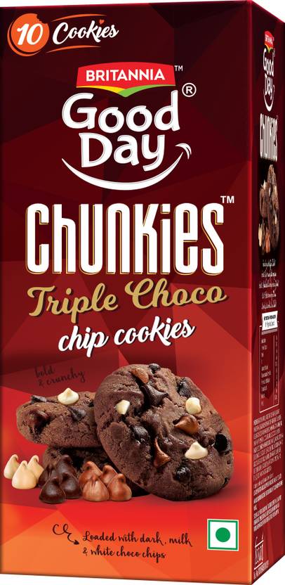 BRITANNIA Good Day Chunkies Triple Choco Chip Cookies Price in India ...