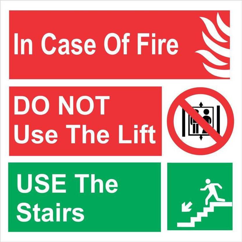 R Print Incase of fire don’t use lift Pls use stairs Sign Board For ...