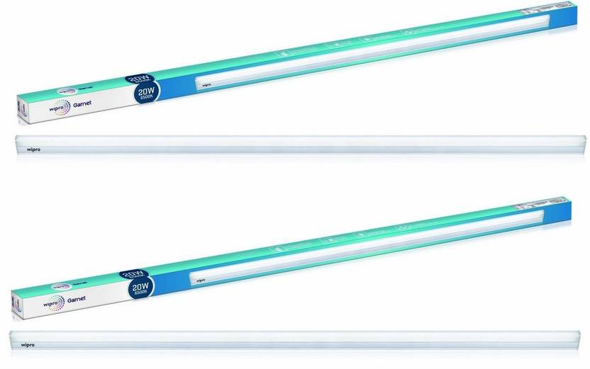 WIPRO 20w 4 Feet Led Batten 6500k (cool Day Light) - Pack Of 2 Straight Linear LED Tube Light ...