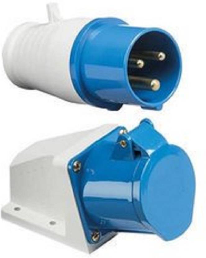 SLV 32AMP HEAVY DUTY MALE FEMALE 3 PIN SOCKET CONNECTOR SET 32 A Three ...