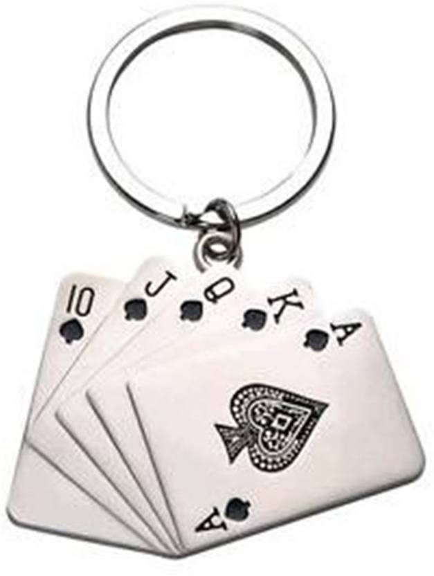 Flipkart SmartBuy Silver Playing Card Stainless Steel Key Chain Price ...