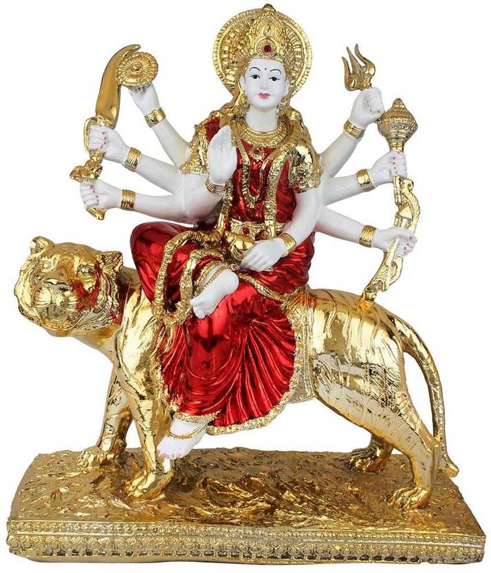 StatueStudio Polystone Resin White Gold Plated Home Temple D cor Gift ...