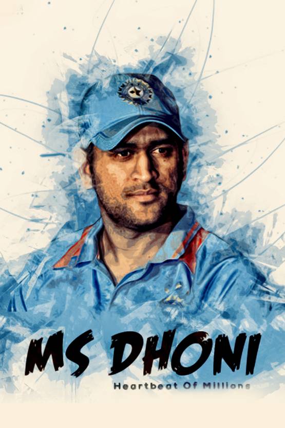 Indian captain MS Dhoni Digital Print Rolled Paper Poster for room ...