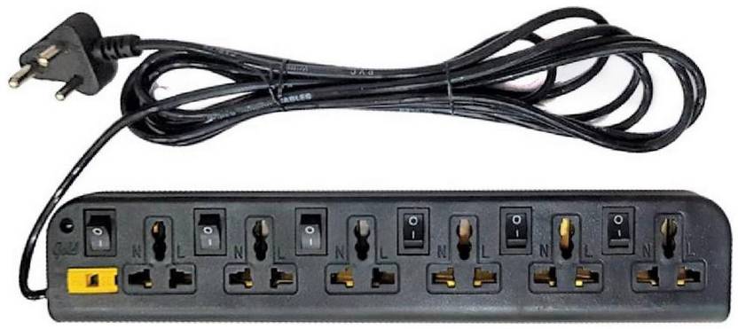 Fedus Extension Cord for Computer with 4 Meter Wire 6 Socket Surge ...