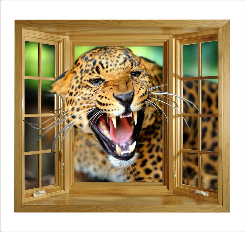 Impression Wall 58 cm Tiger Window Illusions Vinyl Multicolor Sticker ...