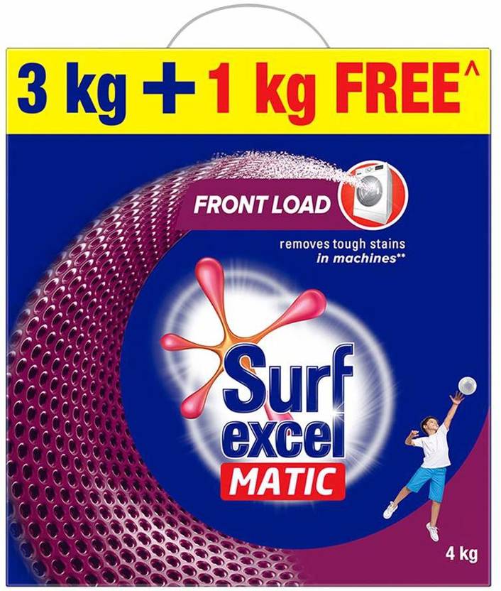 Surf excel Matic front load washing powder Detergent Powder 4 kg Price ...