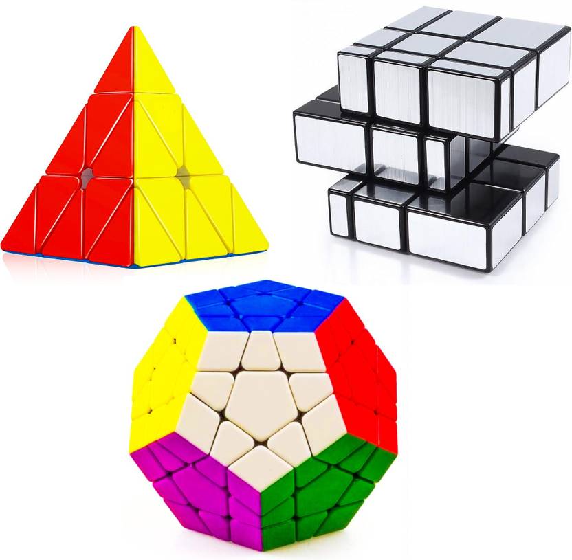 D ETERNAL Cube Combo Set of Stickerless Pyraminx Triangle Megaminx ...