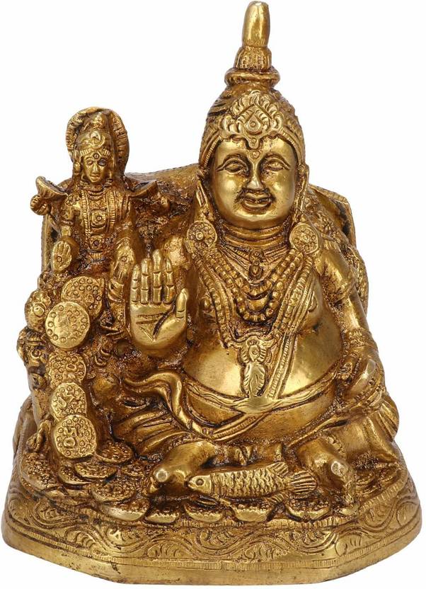 vrindavan shopi Brass Kuber Maharaj with Ma Laxmi Idol Statue God Murti ...