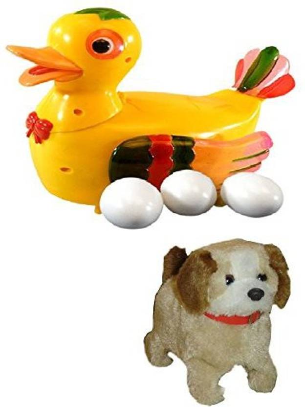 maisie Combo of Jumping Puppy & Duck Lays Eggs Battery Operated Toy ...