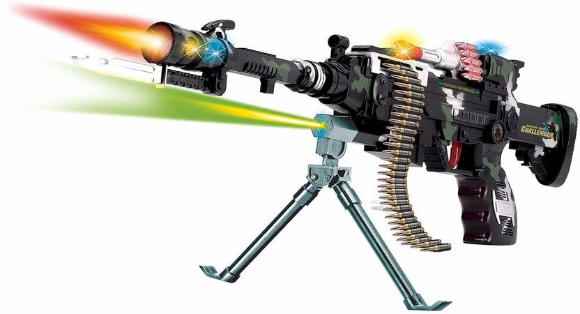 CrazyBuy 22 inch Rapid Fire Machine Combat 3 Gun with Lights and Sound ...