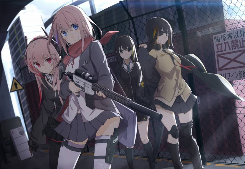 Athah Anime Girls Frontline ST AR-15 M16a1 M4A1 M4 Sopmod II 13*19 ...