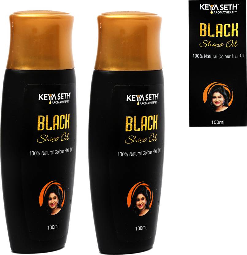 KEYA SETH AROMATHERAPY Black Shine Oil, Natural hair Color for Gray ...