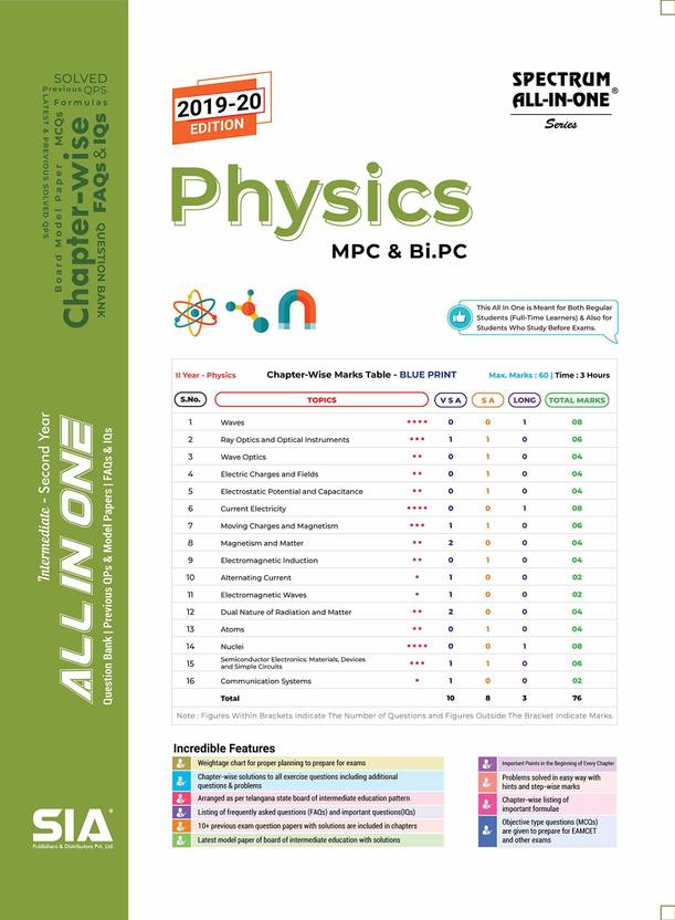 INTERMEDIATE SECOND YEAR ALL IN ONE PHYSICS (MPC & Bi.PC) QUESTION BANK ...
