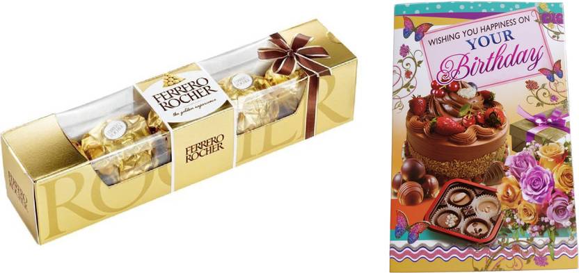 FERRERO ROCHER Pack Of 16 Chocolates With Birthday Greeting Card Combo ...