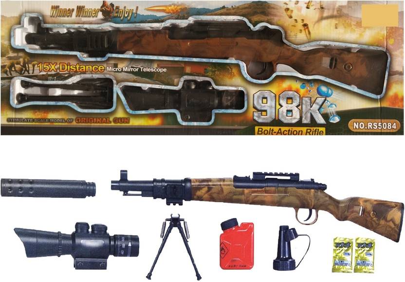 FLICK IN 98K Bolt Action Sniper Rifle Guns Toy For Kids With Crystal ...