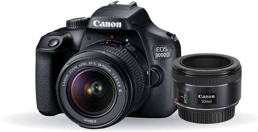 Canon EOS 3000D DSLR Camera Dual Kit with 18-55 mm + 50mm 1.8 STM lens ...
