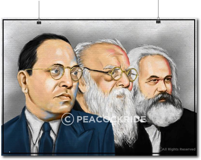 Ambedkar Periyar Karl Marx Wall Poster A4 Fine Art Print - PEACOCKRIDE ...