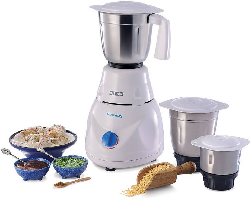 USHA MG 2853 Smash 500 W Mixer Grinder (3 Jars, White) Price in India ...