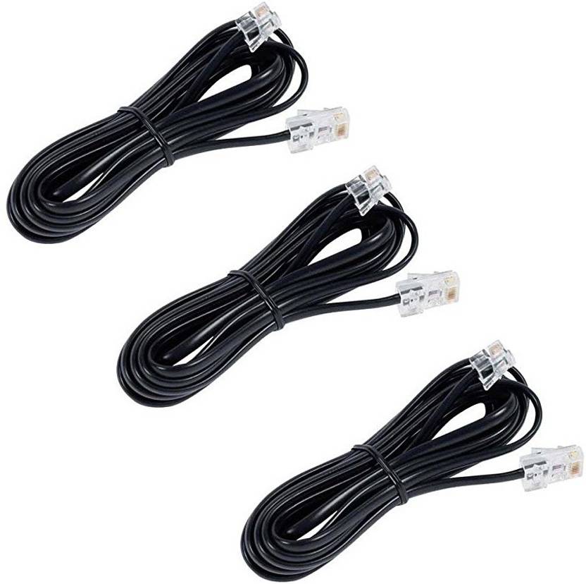 RIVER FOX Ethernet Cable 2 m 3 Pcs 2 Meter RJ11 Telephone Modem Line ...
