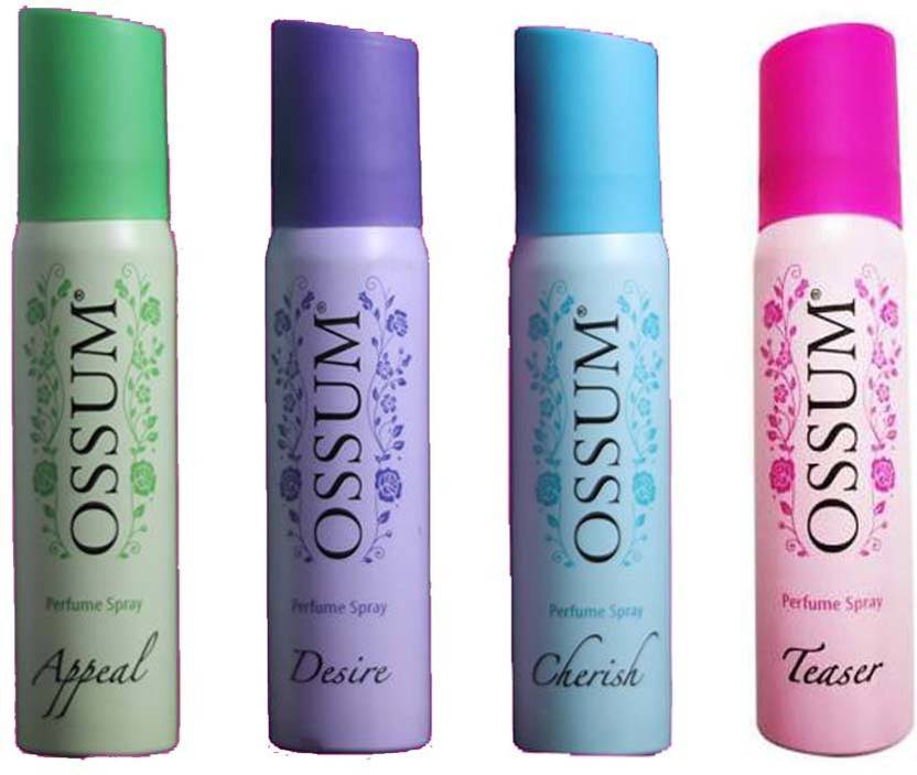 OSSUM CHERISH, TEASER, APPEAL, DESIRE 25ml x 4 Perfume Body Spray - For ...