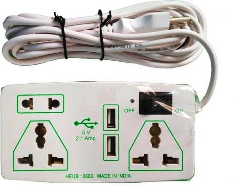 IPURE USB Extension Board/3 Plug Point Extension Code 3 Socket ...